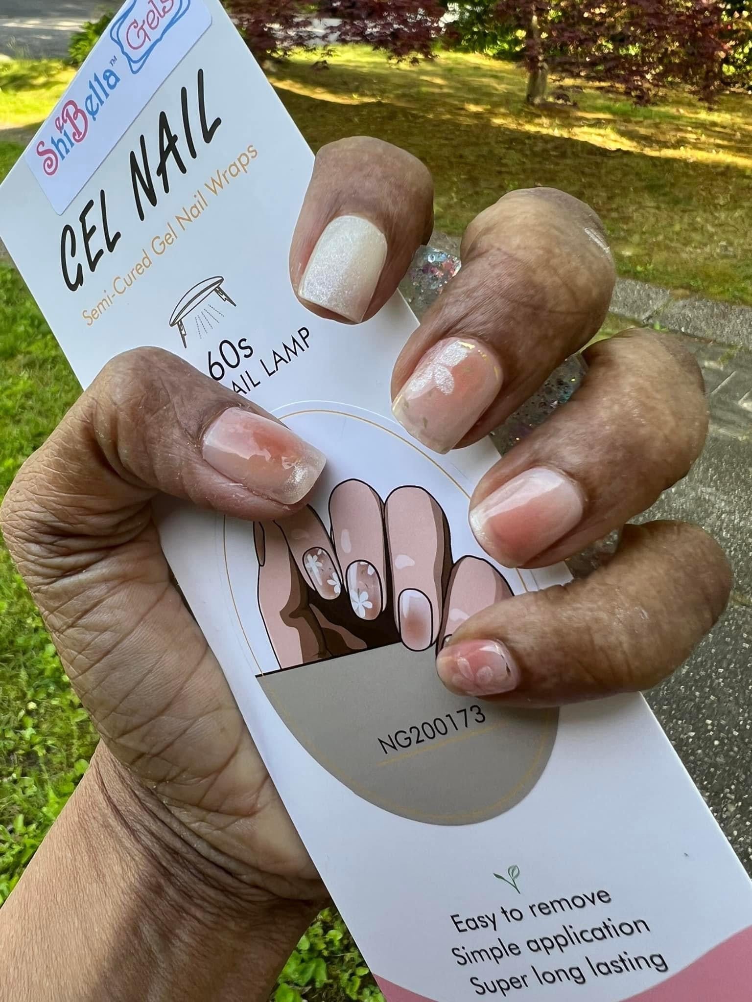 N173 outline floral - LED Lamp Gel Wraps – ShiBella Nails